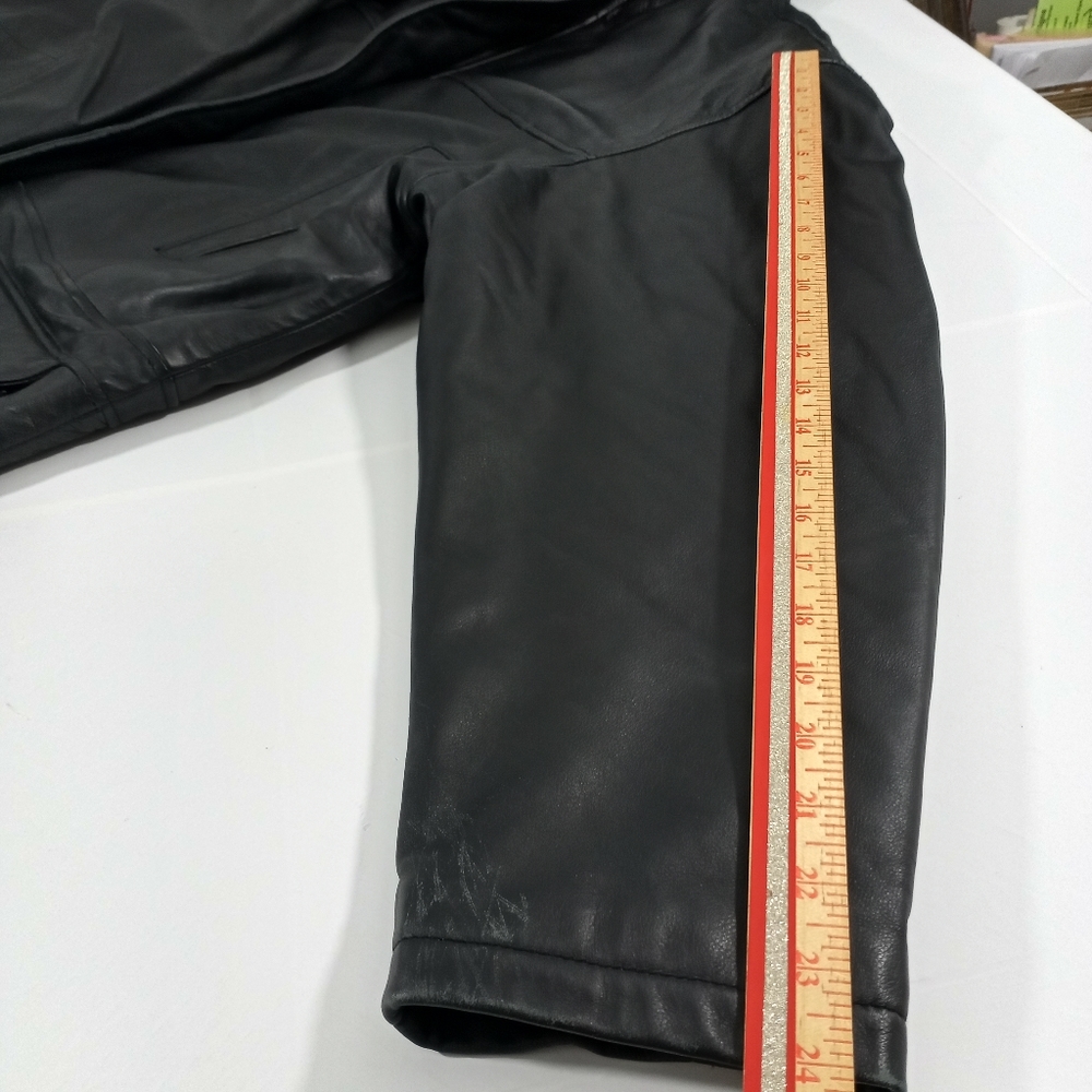 Trader Bay Genuine Black Leather Jacket Quilt Lined P… - Gem